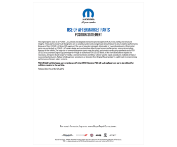 Use of Aftermarket Parts | Mopar Repair Connect