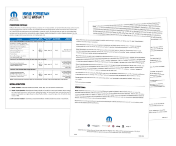 Mopar Powertrain Limited Warranty | Mopar Repair Connect